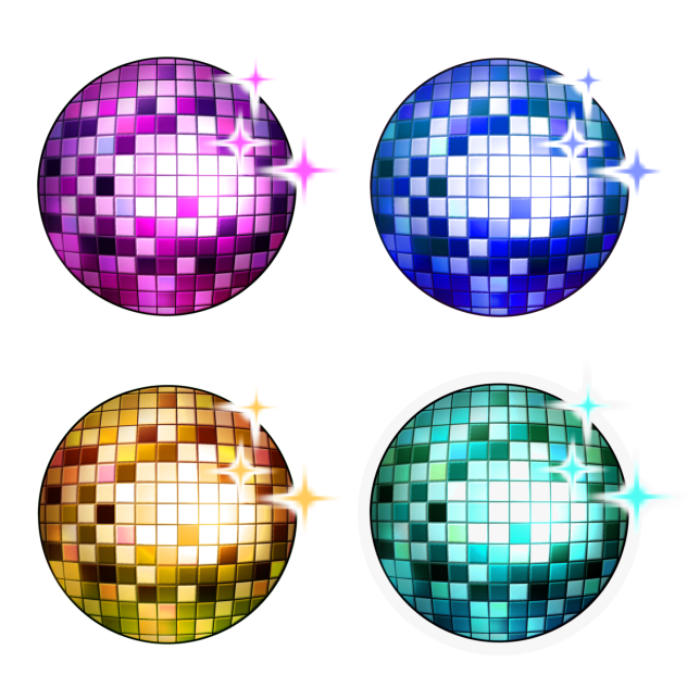 Shiny disco balls - ibisPaint