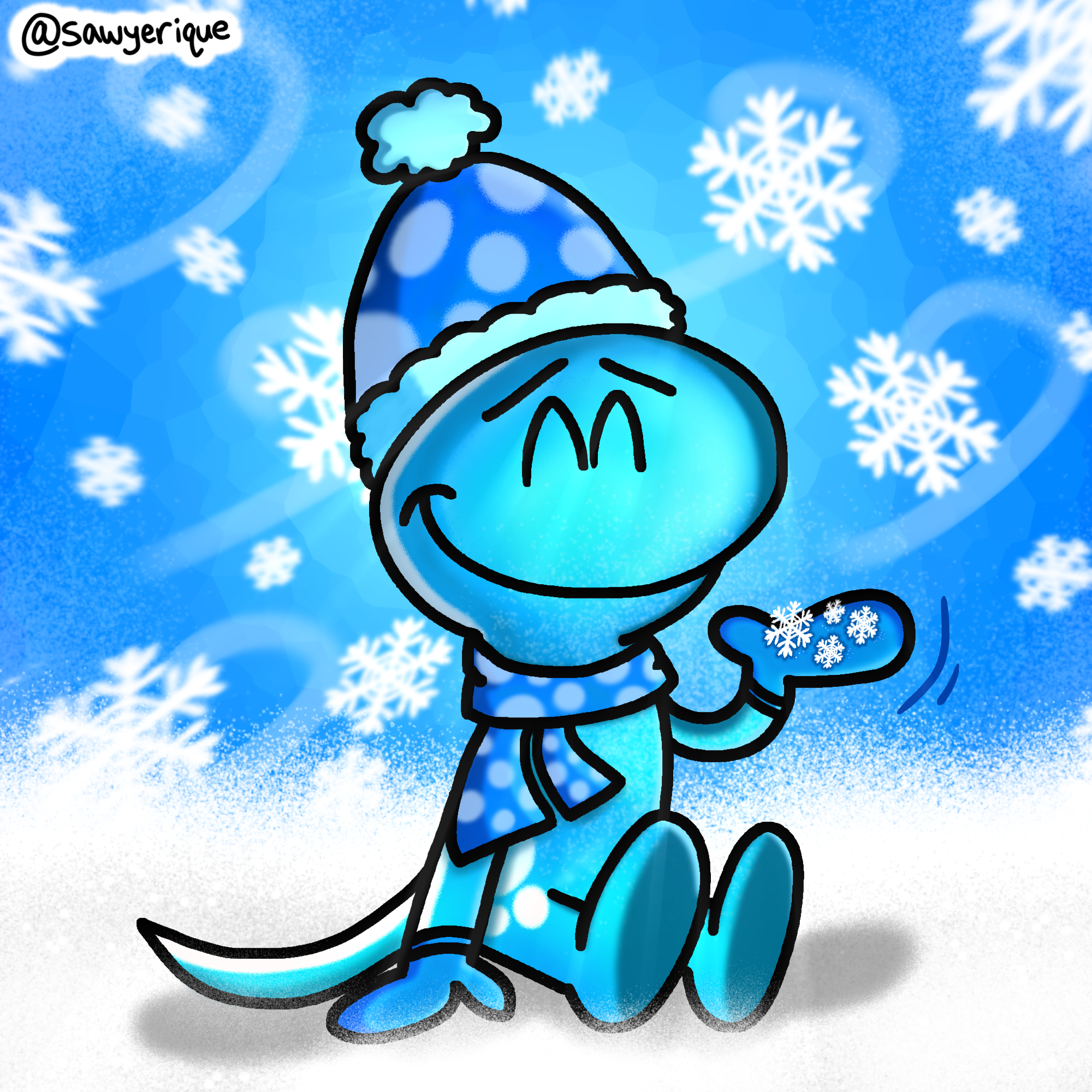 Lizard in the snow! - ibisPaint