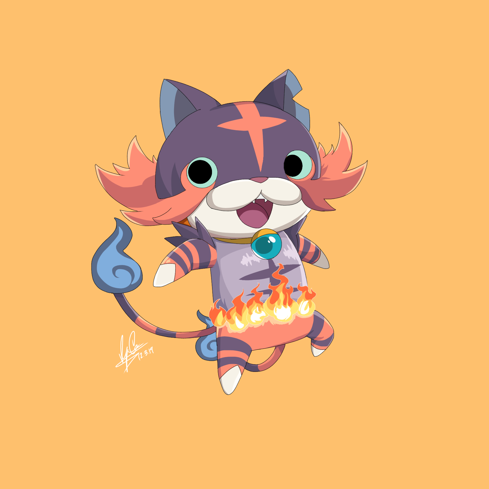 Machonyan as Incineroar - ibisPaint