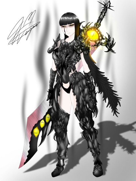 Female dark warrior - ibisPaint