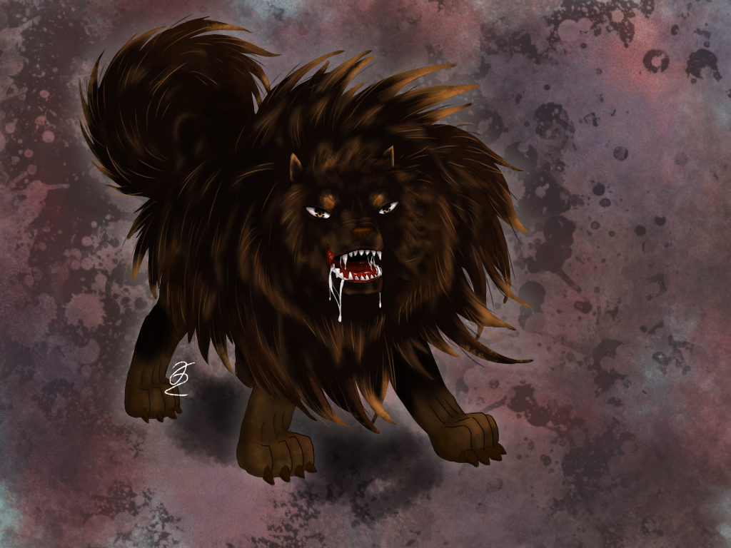 An angry ball of fur - ibisPaint