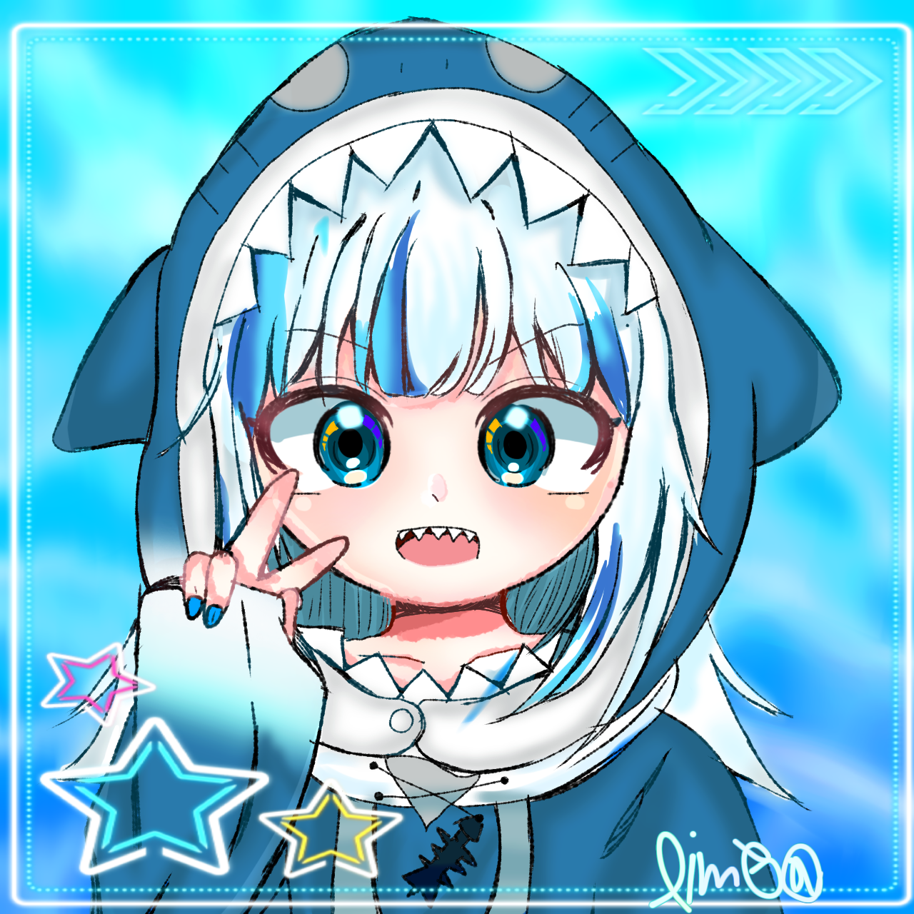 Gawr gura💙🦈🐬 - ibisPaint