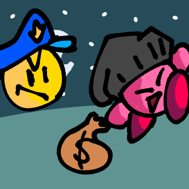 kirbo steal from yelo man - ibisPaint