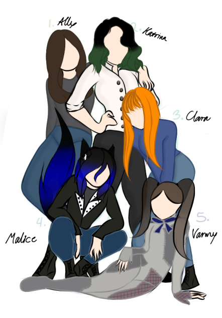 Ally, Katrina, Clara, Malice, and Vanny - ibisPaint