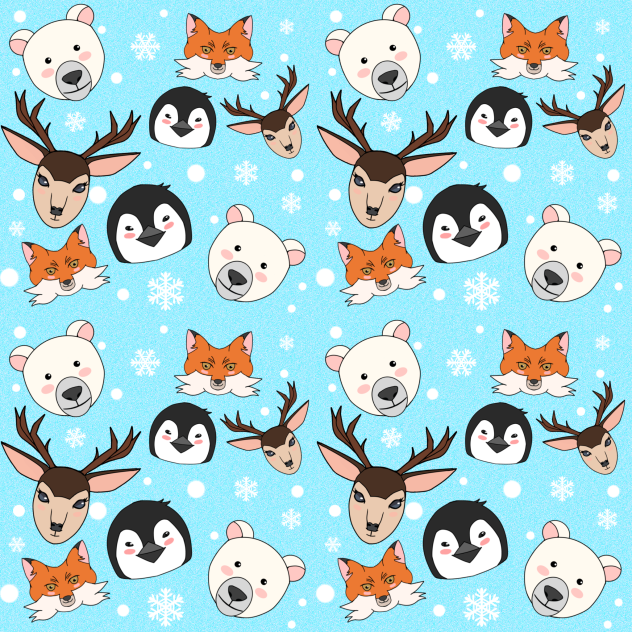Winter animals pattern - ibisPaint