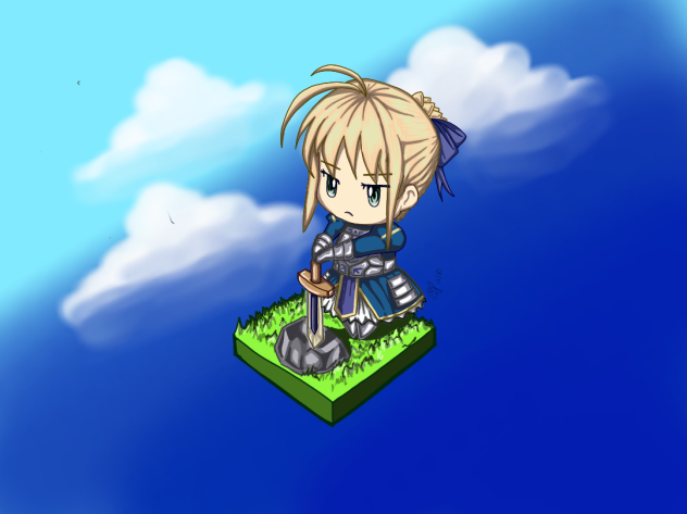 Chibi Saber Block - ibisPaint
