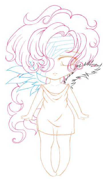 Lineart Chibi Burning Angel - ibisPaint