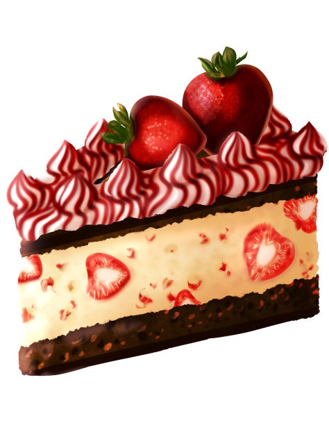 Strawberry chocolate cake - ibisPaint
