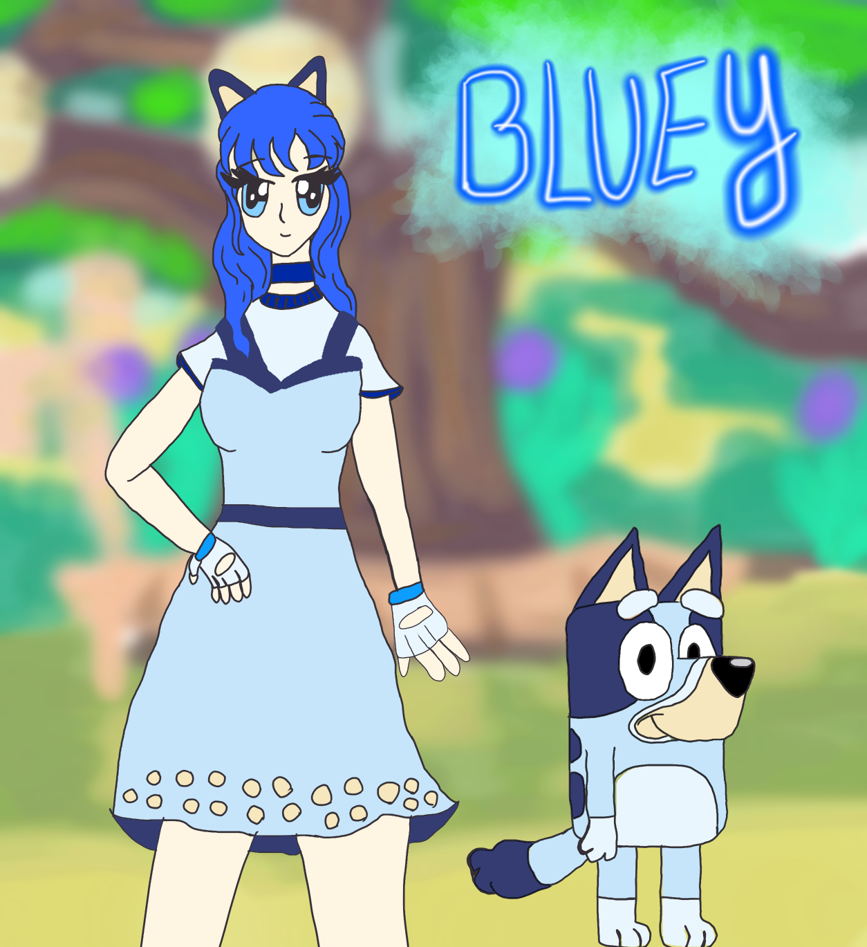 Bluey as a person - ibisPaint
