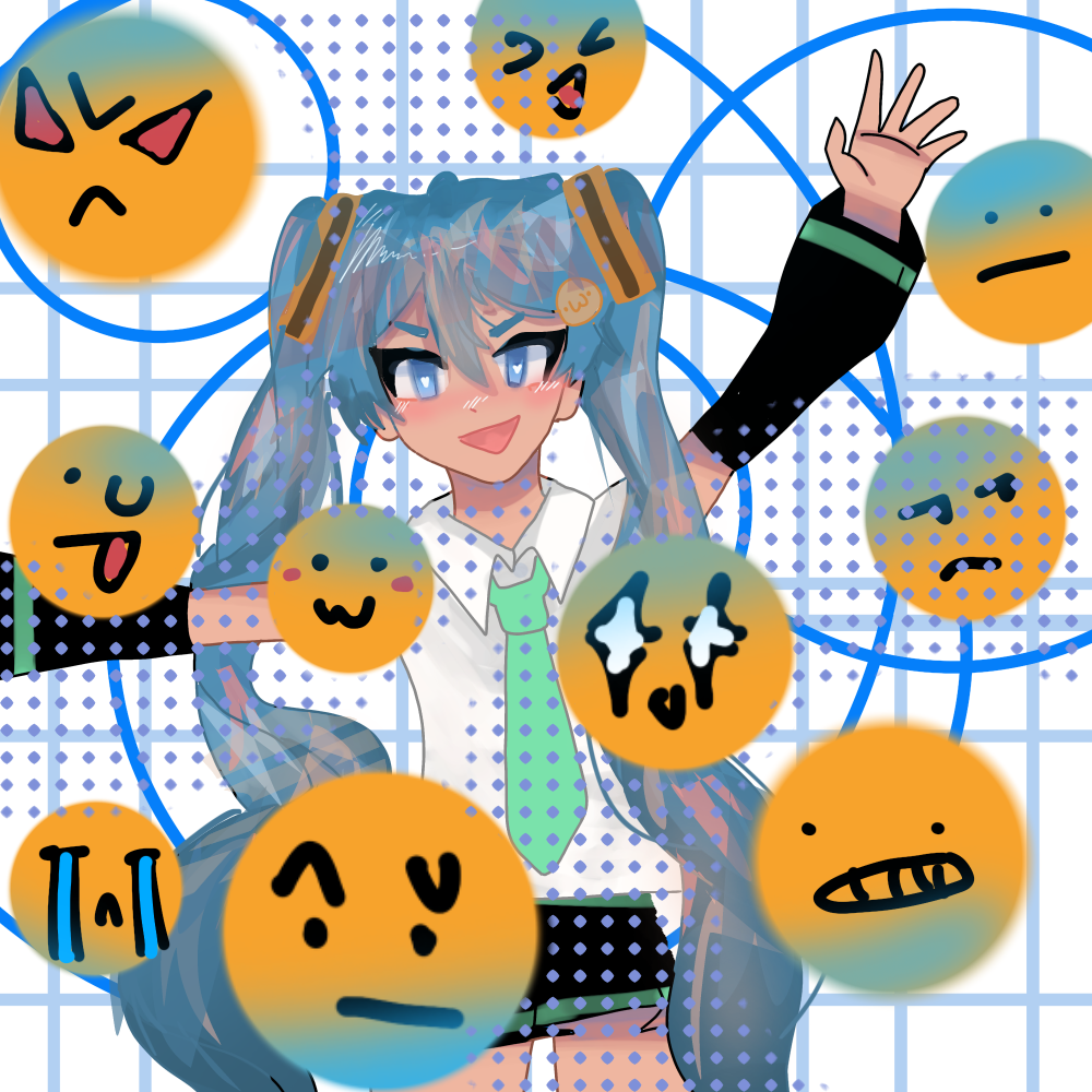 Hatsune miku emoji attack - ibisPaint