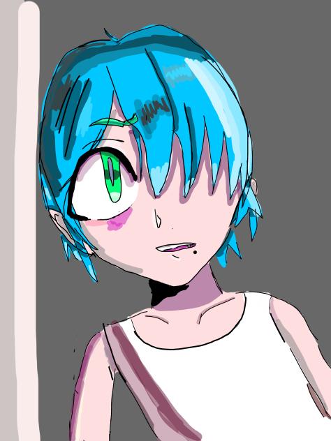 blue haired boy;) - ibisPaint