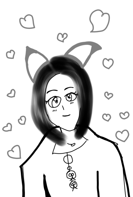 Dark Kitty Love🤍🖤🤎 - ibisPaint