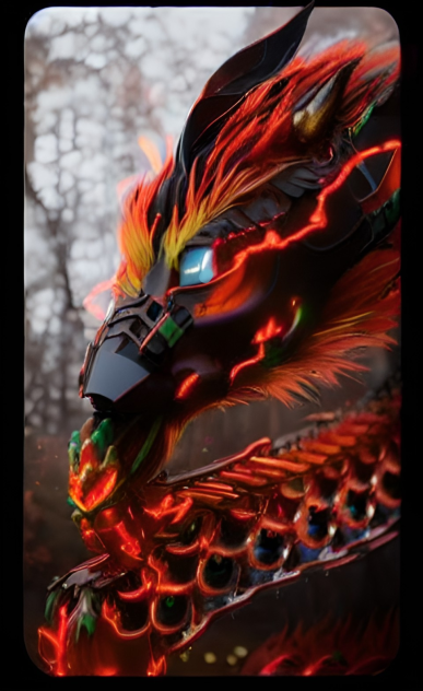 robot fire dragon - ibisPaint