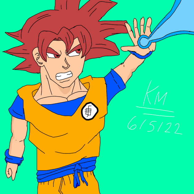 Drawing Super Saiyan god goku - ibisPaint