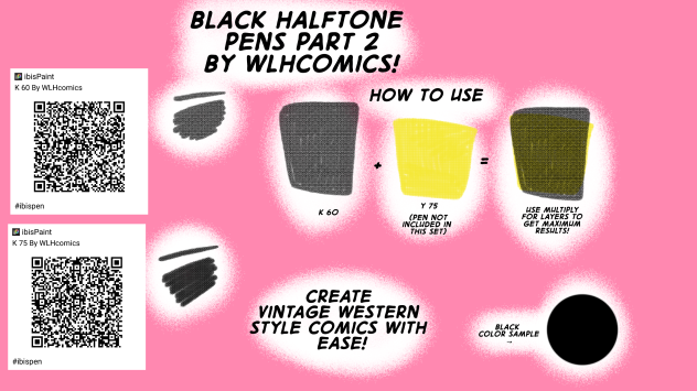 Black Halftone Pens P2 - ibisPaint