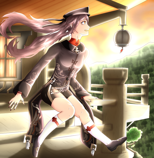 Hutao Admiring The Horizon☀️ ️🧡💛 - ibisPaint