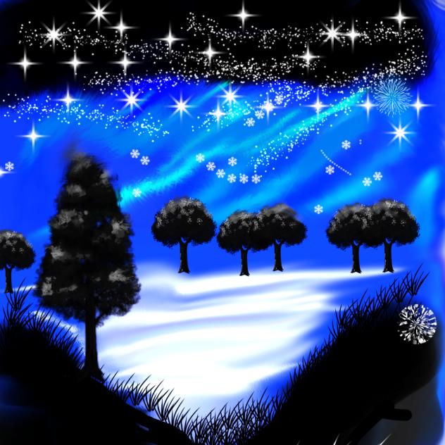estrellas de noche - ibisPaint