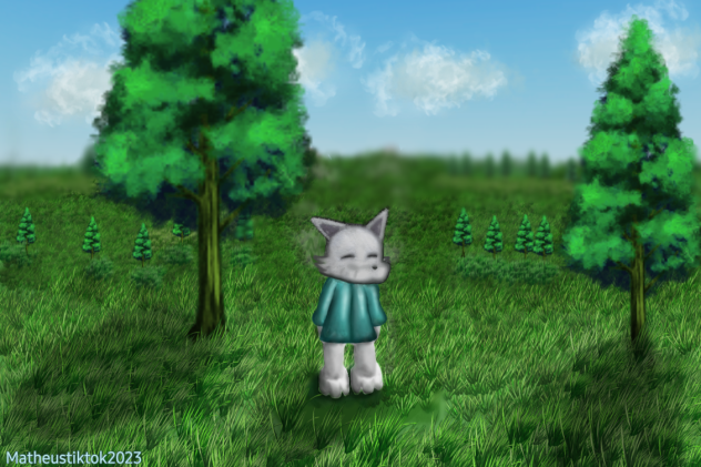 um lobinho na floresta - ibisPaint