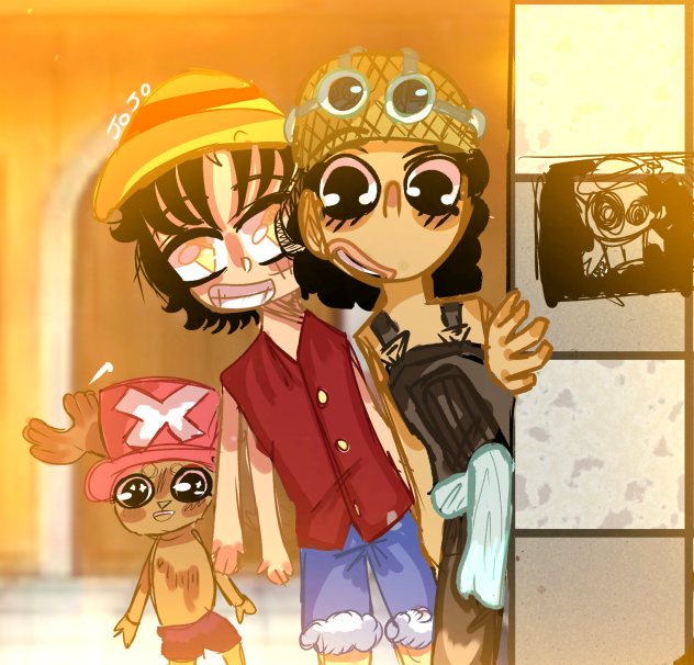 ussop, luffy, chopper about harass sanji - ibisPaint