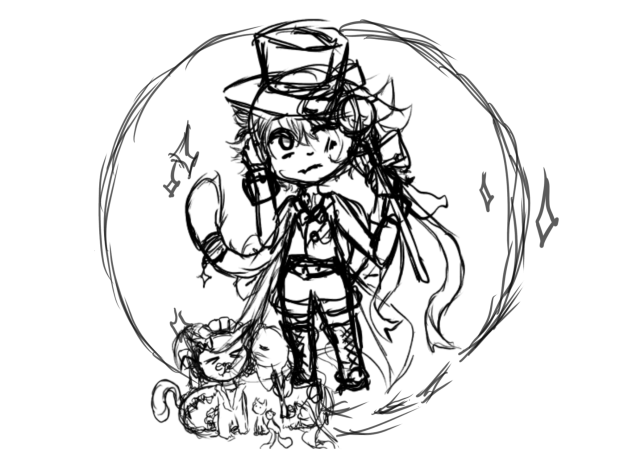 Fluffy Gentleman neko sketch かわいい - ibisPaint