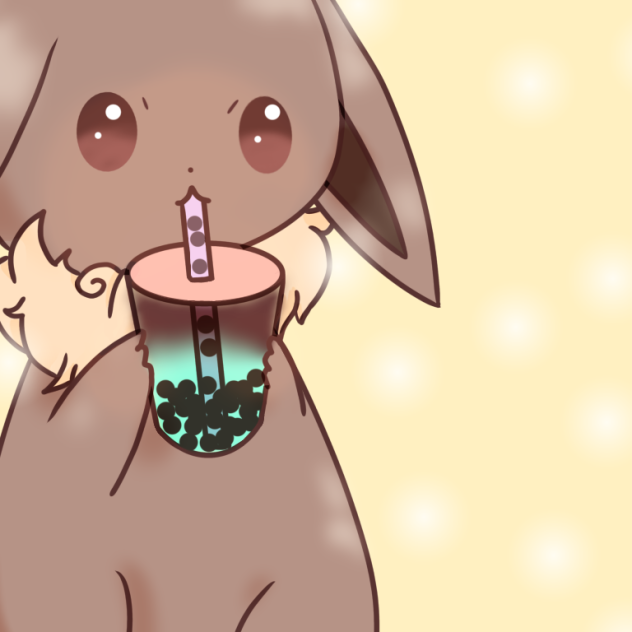 Eevee enjoying Chocomint Milktea~~ - ibisPaint