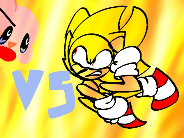 super sonic vs kirby - ibisPaint