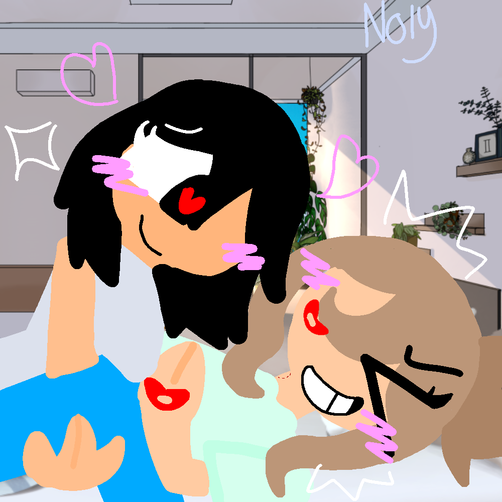 Cuddling w you {LESBIANS} deep love💕 😘 - ibisPaint