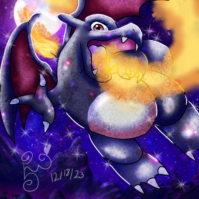 shiny charizard ️🖤🔥🌟 - ibisPaint