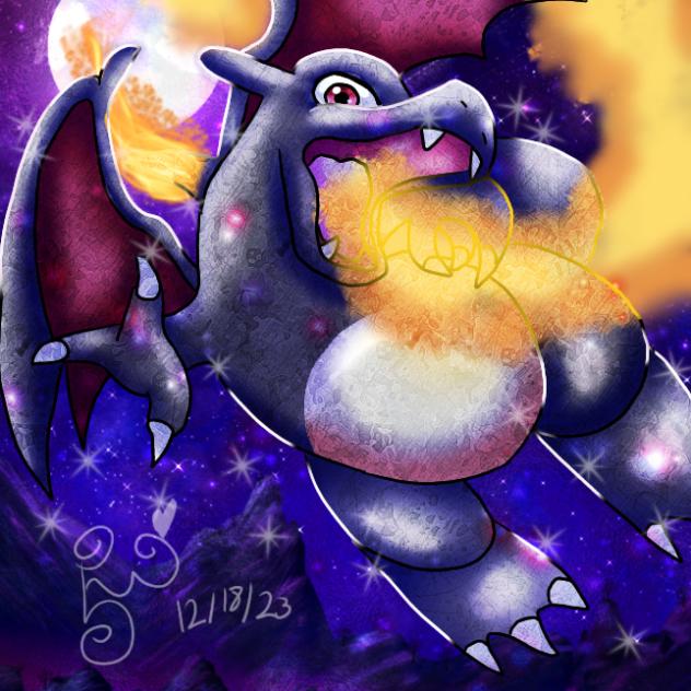 shiny charizard ️🖤🔥🌟 - ibisPaint