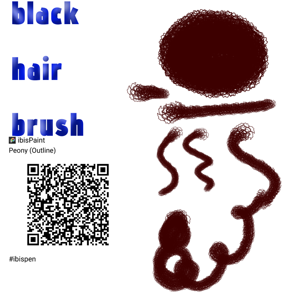 Black Hair brush easy - ibisPaint