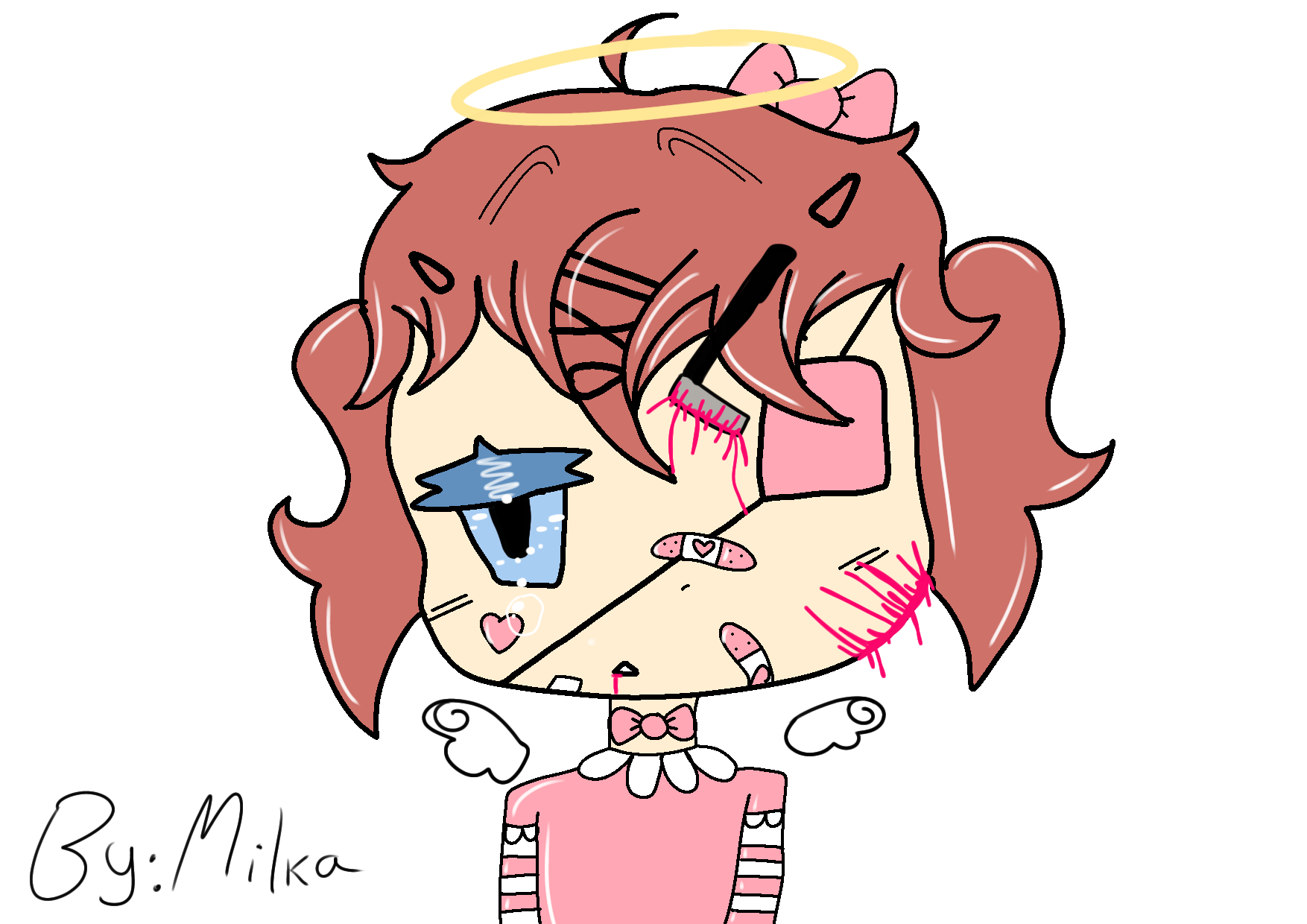 cute light pink angel girl - ibisPaint