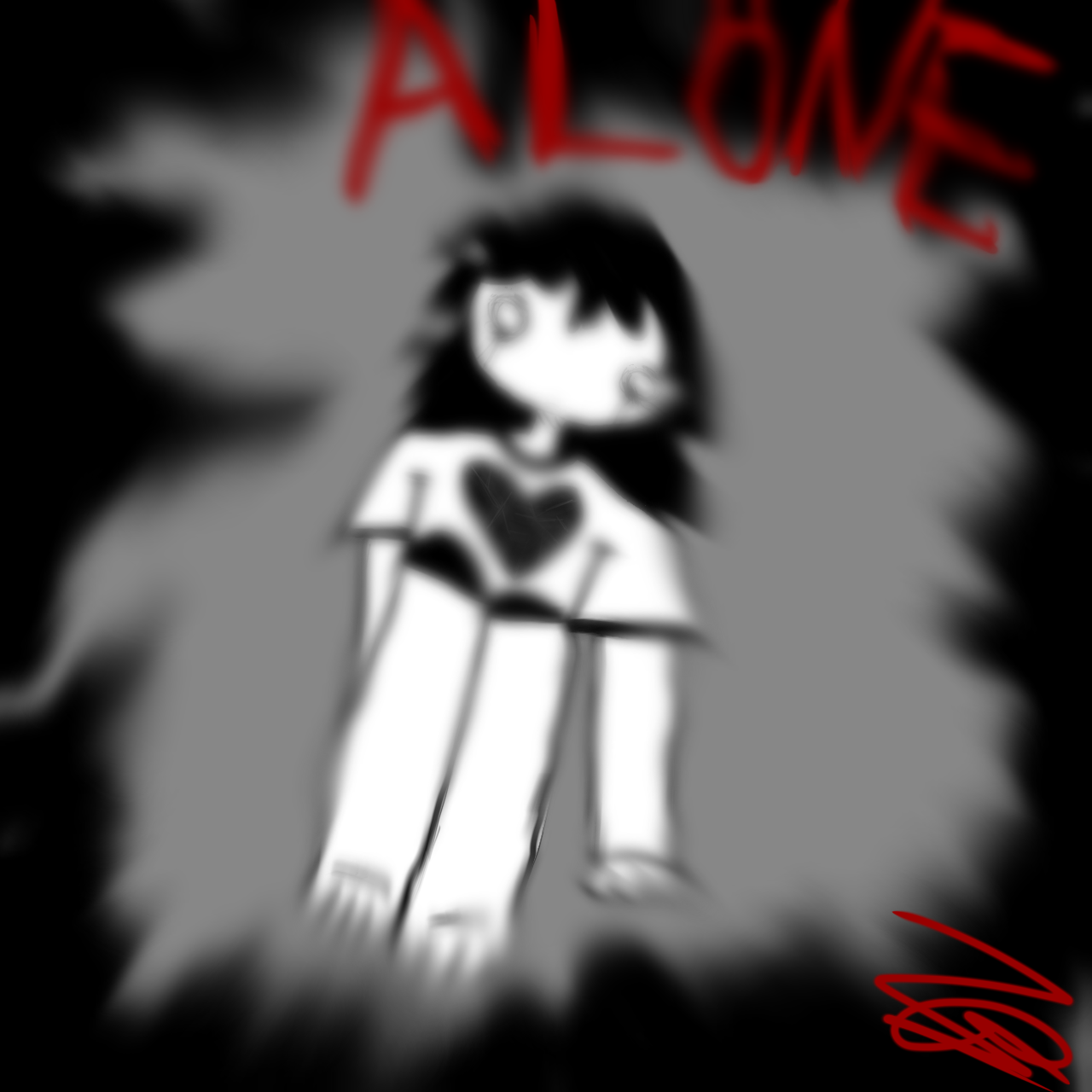 ALONE🖤 ️🤍 - ibisPaint