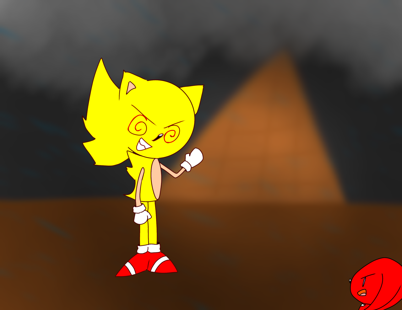 Fleetway Sonic vs KNUCKLES - ibisPaint