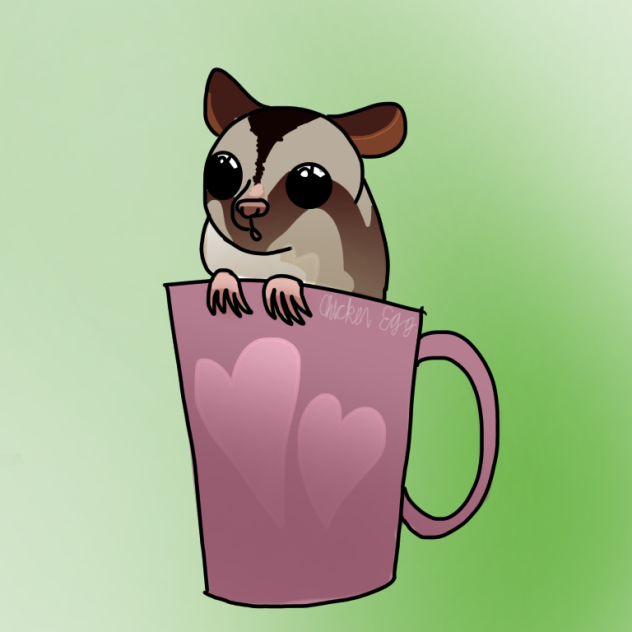 Sugar glider in a mug - ibisPaint