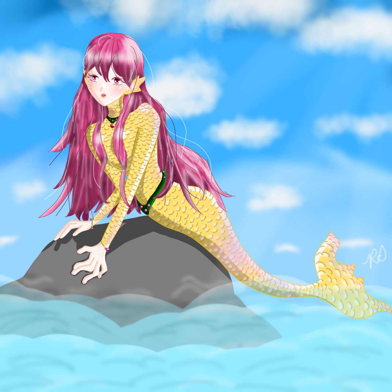 Golden Mermaid - ibisPaint