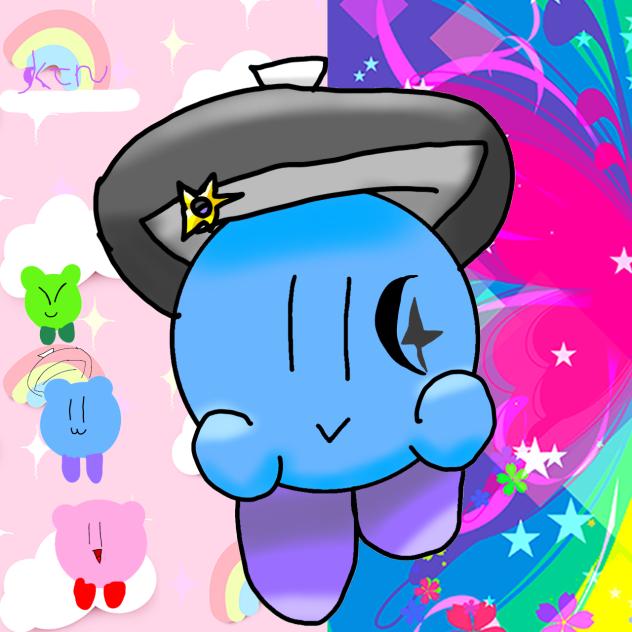 Kirby hello blue happy - ibisPaint