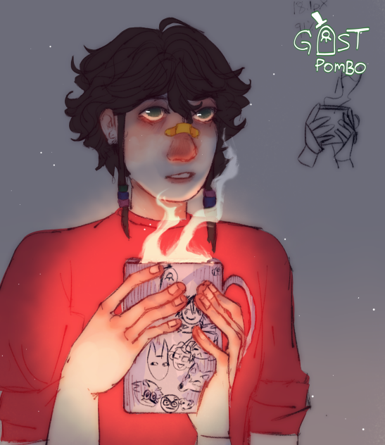 Relaxing drinking Hot chocolate - ibisPaint