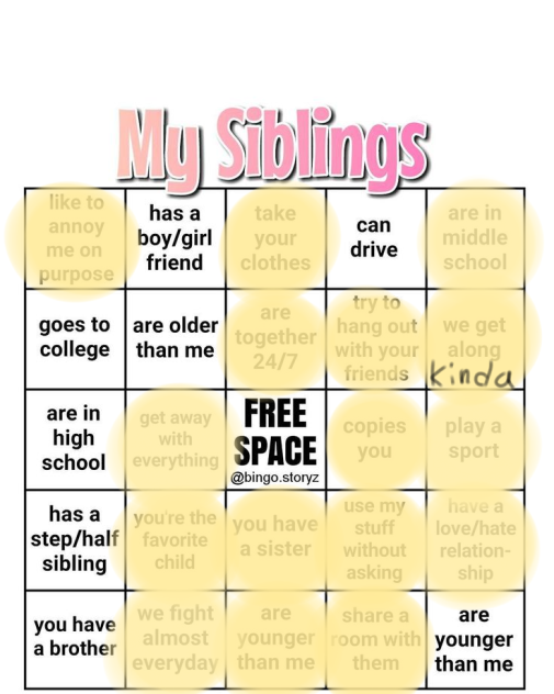 My siblings bingo - ibisPaint
