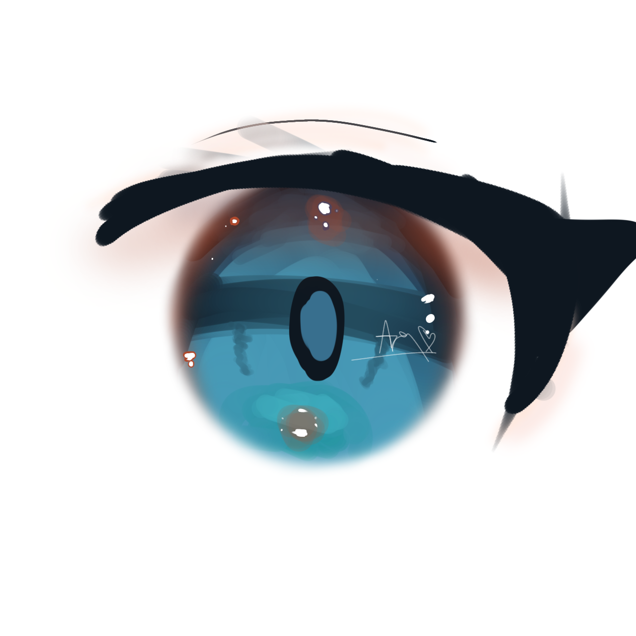 Dark cyan eye🖤💙 - ibisPaint