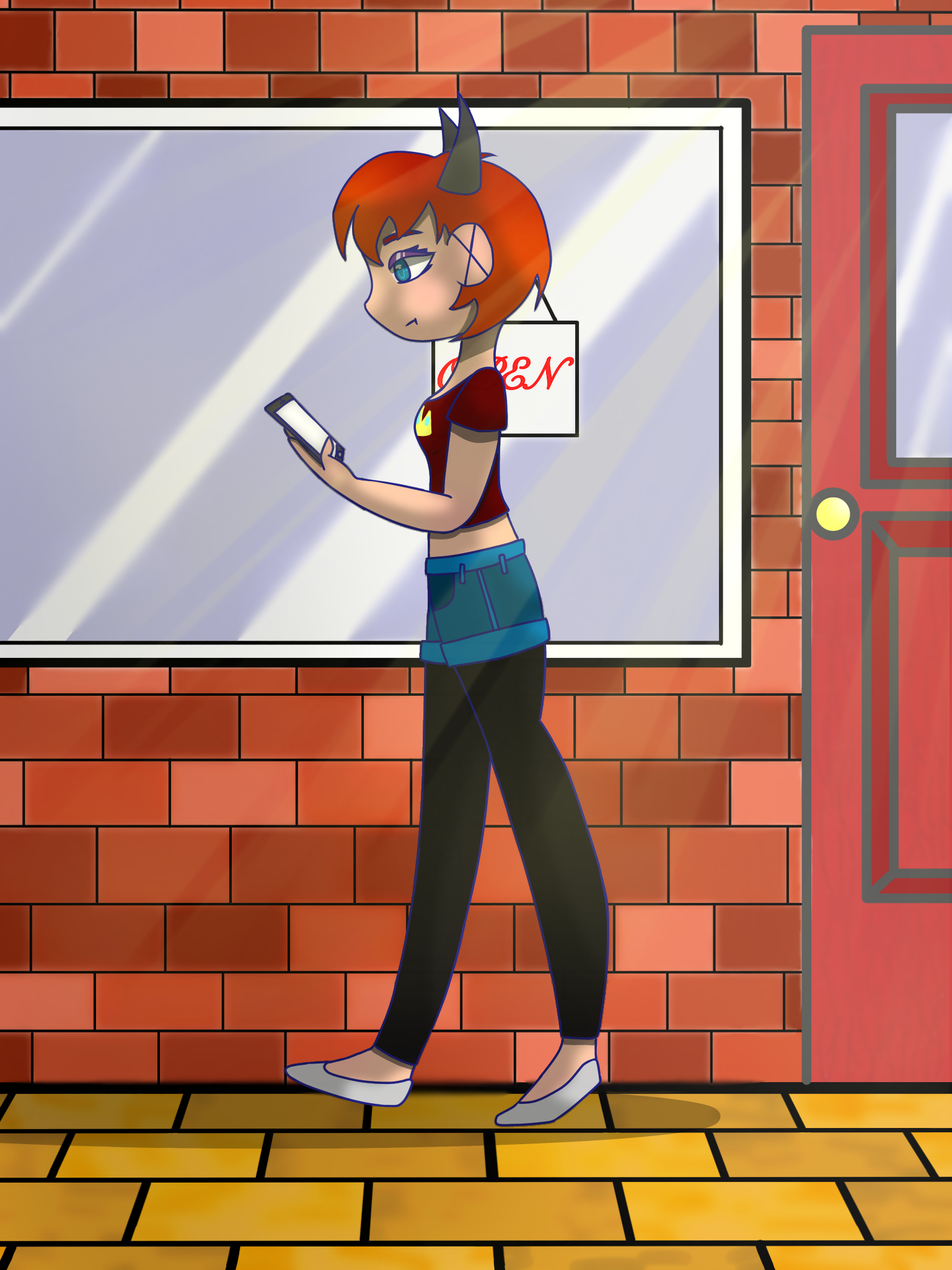 walking down the streets - ibisPaint