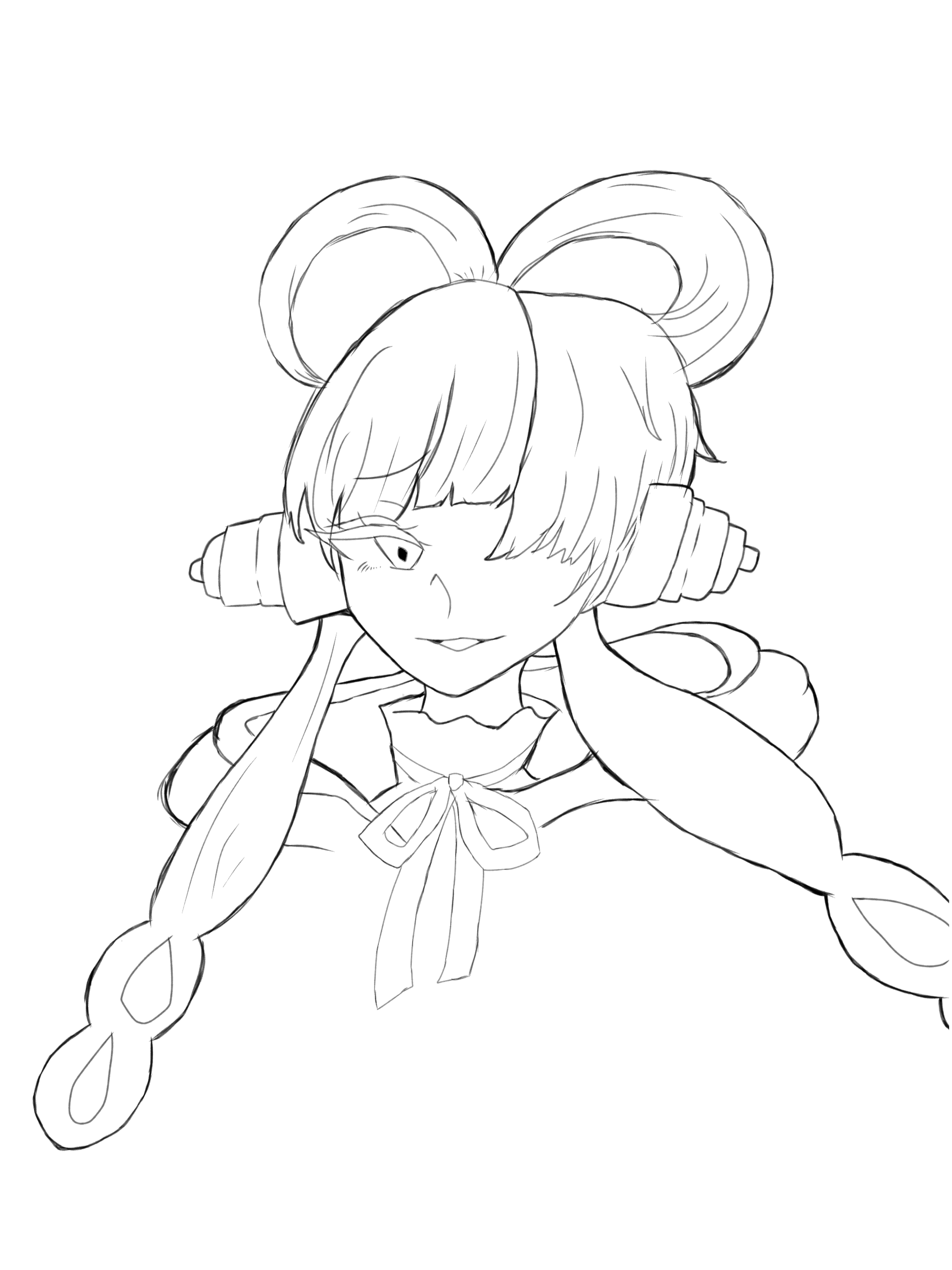 ウタ 線画_UTA Line drowning - ibisPaint