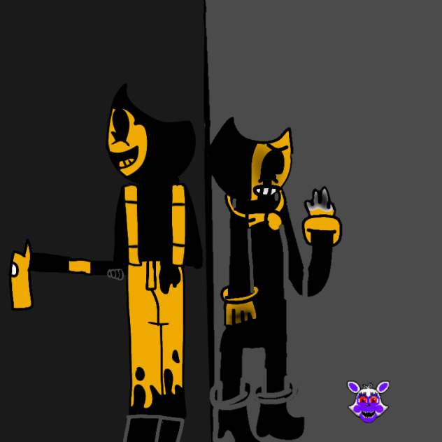 sammy lawrence and stylized bendy - ibisPaint