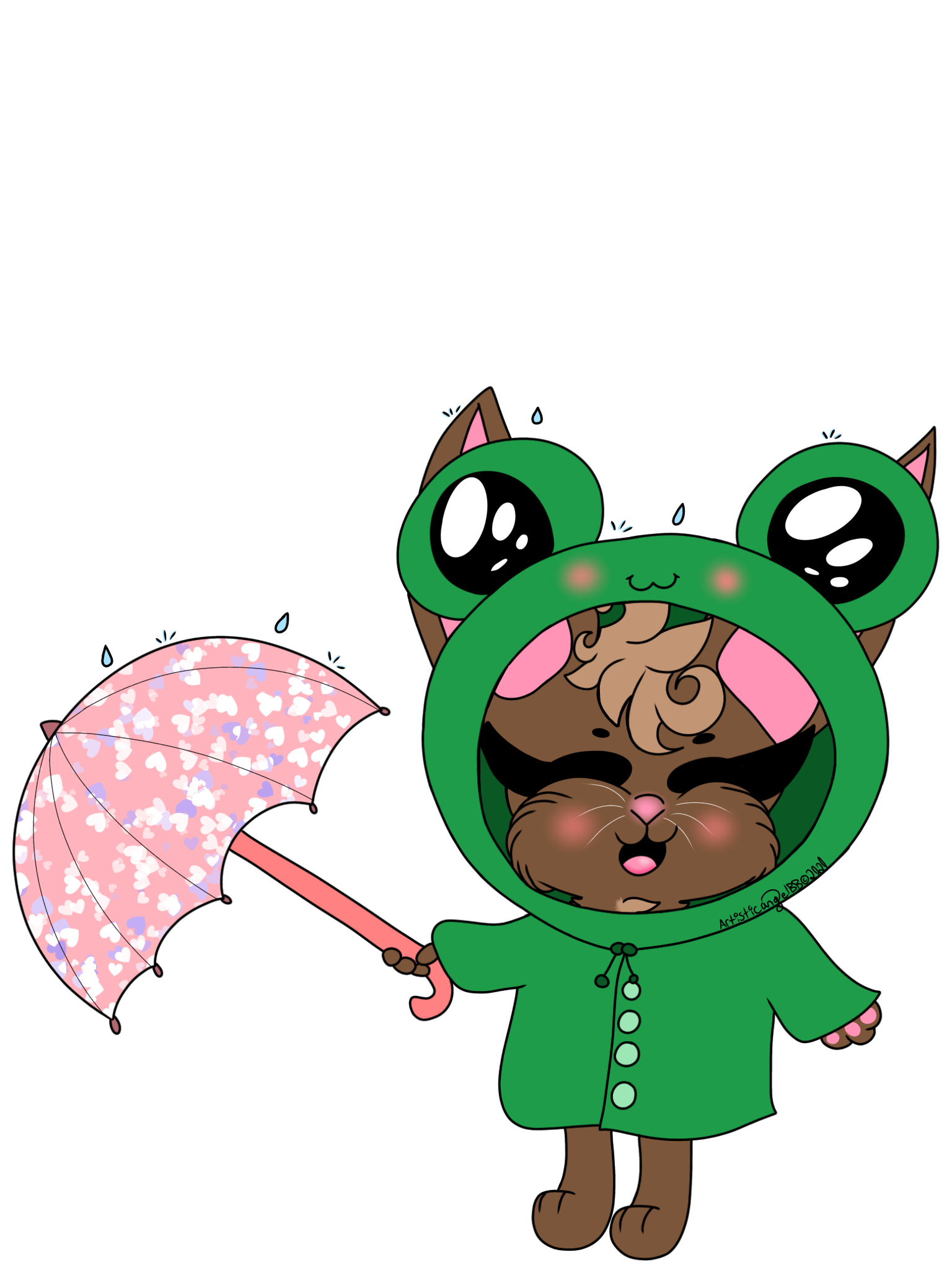 Bunny In Froggy Raincoat - - ibisPaint