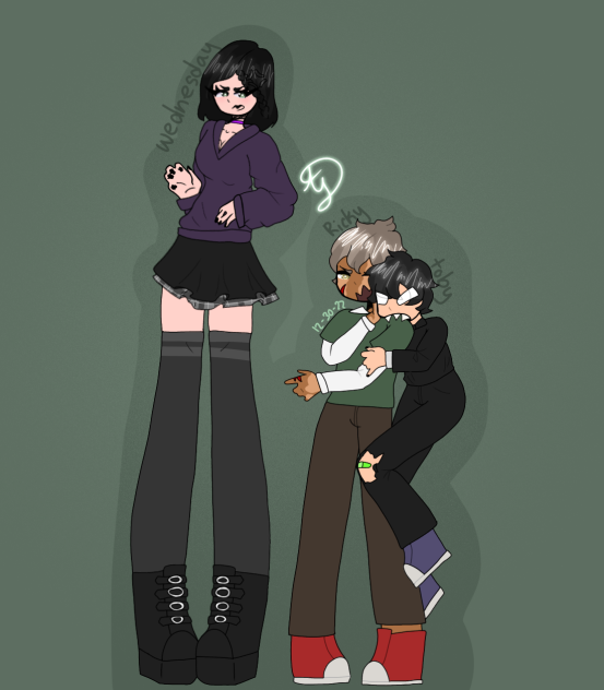 (very awful) my cats as humans - ibisPaint