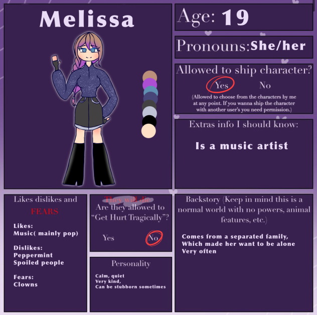 Melissa Character sheet - ibisPaint