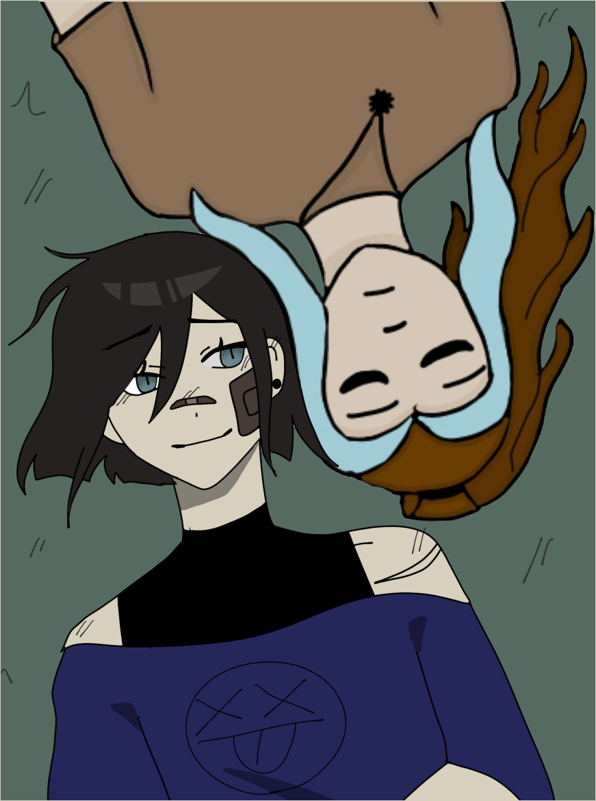 Lying in the grass with her - ibisPaint