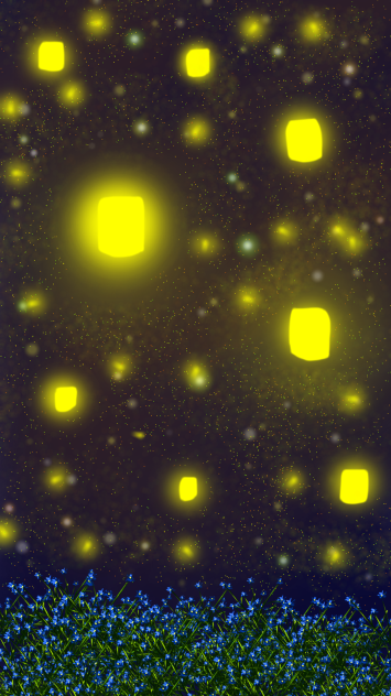 Noche iluminada por lámparas - ibisPaint