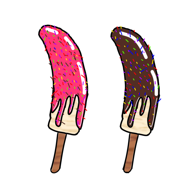 Chocolate Banana on a stick - ibisPaint