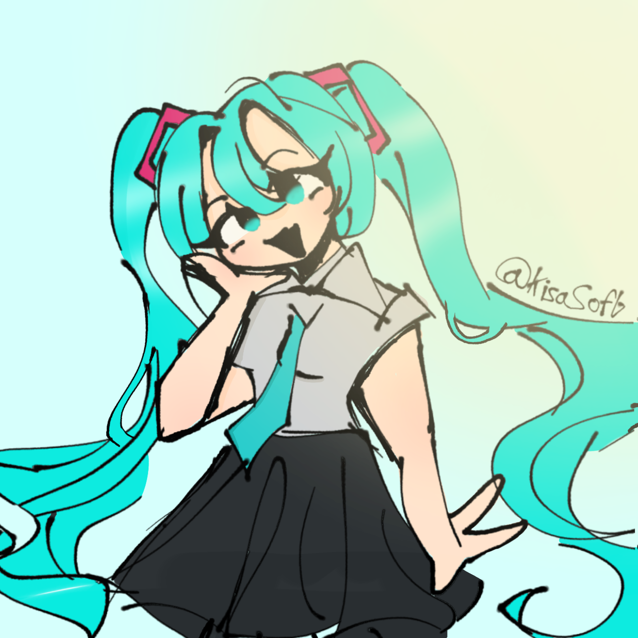 Miku coloring page - ibisPaint