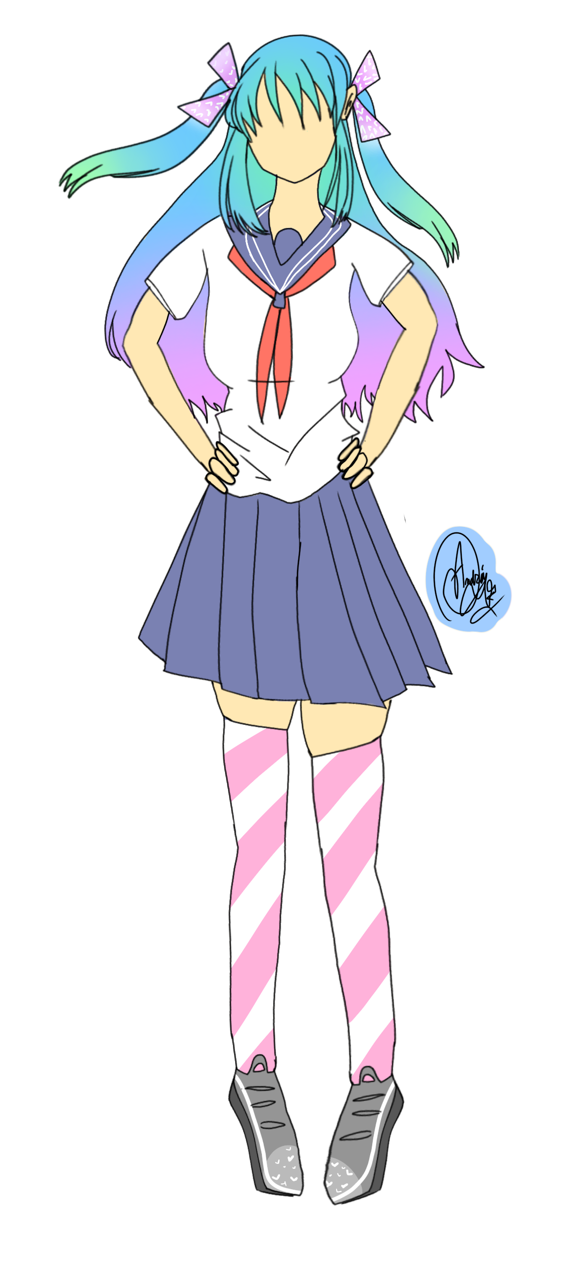 I created an caracter for Yan sim. 1st - ibisPaint